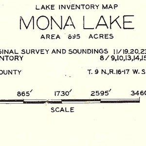 1953 Map of Mona Lake Muskegon County Michigan - Etsy