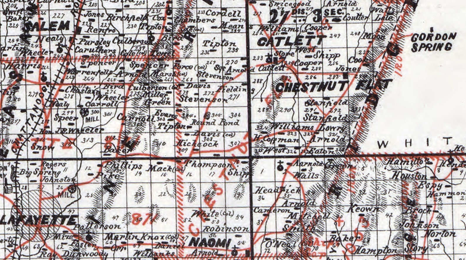 1893 Map Of Walker County Georgia Landowner Reprint Etsy
