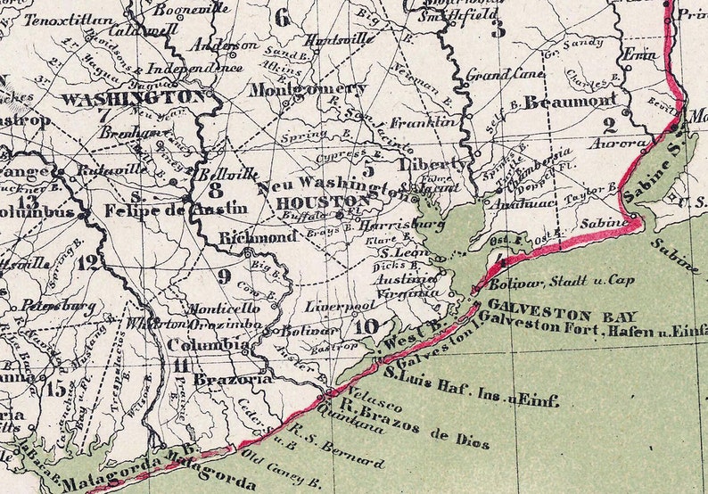 1859 Map of Texas - Etsy