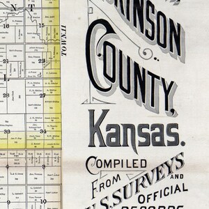 1885 Farm Line Map of Dickinson County Kansas - Etsy