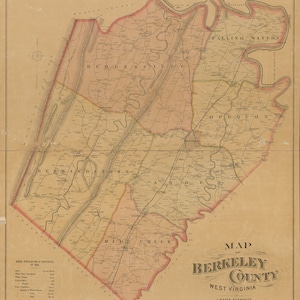 1894 Map of Berkeley County West Virginia Martinsburg - Etsy