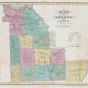 1829 Map of Madison County New York - Etsy