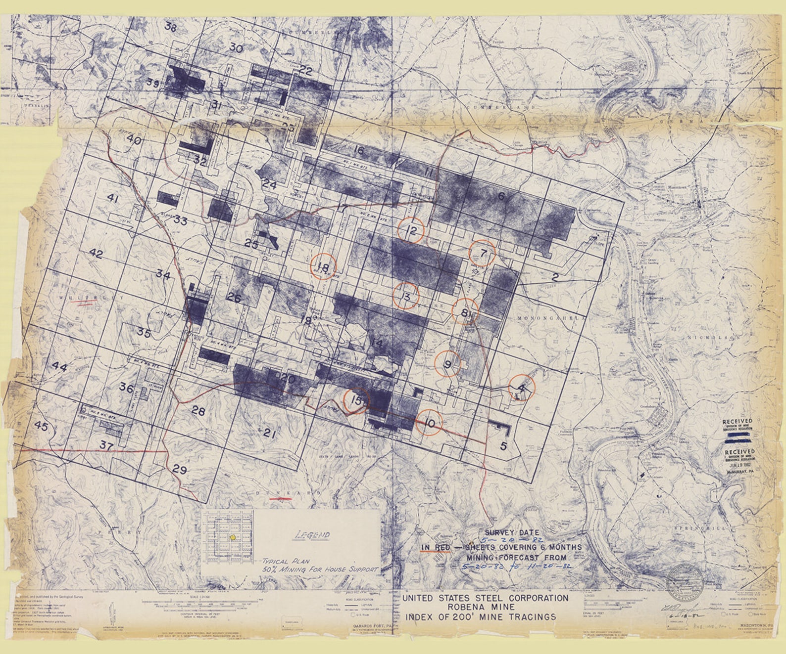 1982 Map of Robena Coal Mine Greene County Pennsylvania - Etsy