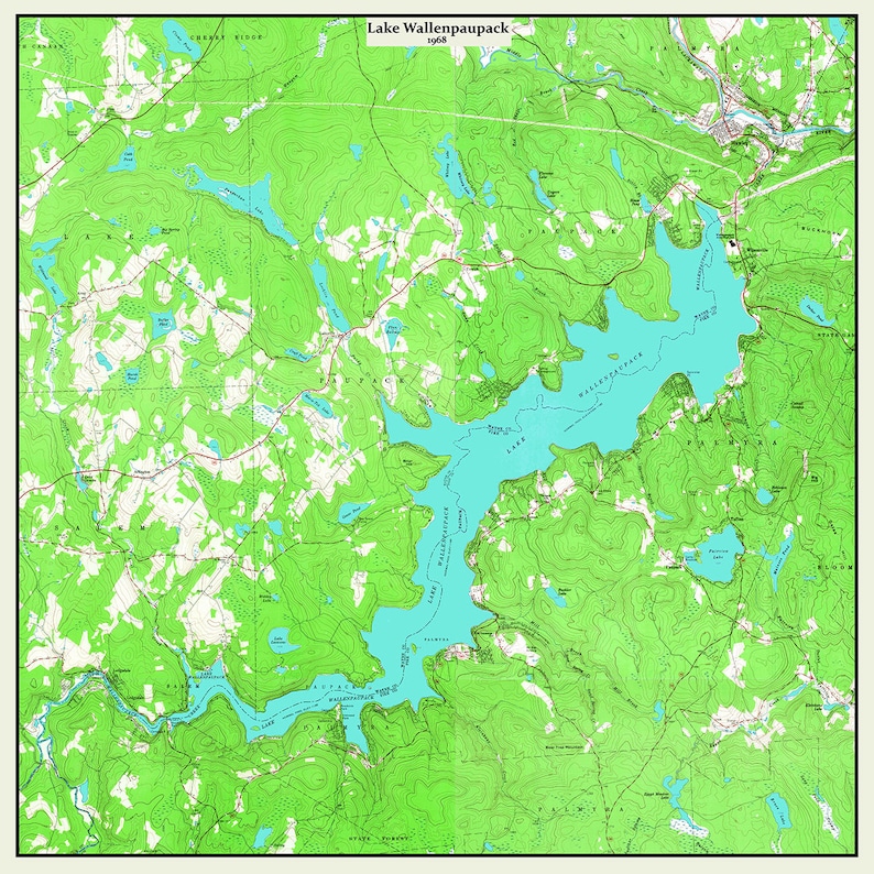1968 Map of Lake Wallenpaupack Pennsylvania - Etsy