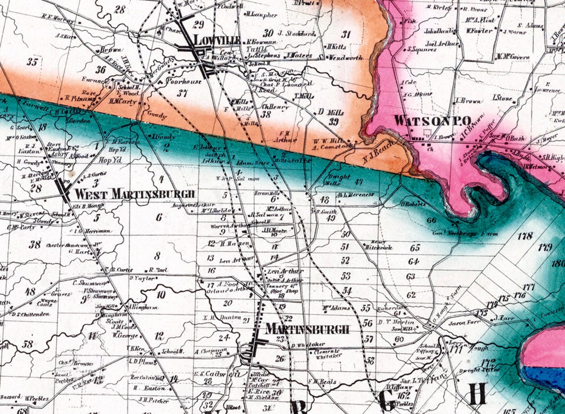 1857 Map of Lewis County New York - Etsy