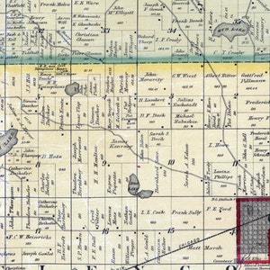 1880 Farm Line Map of Mcleod County Minnesota Glencoe Hutchinson - Etsy