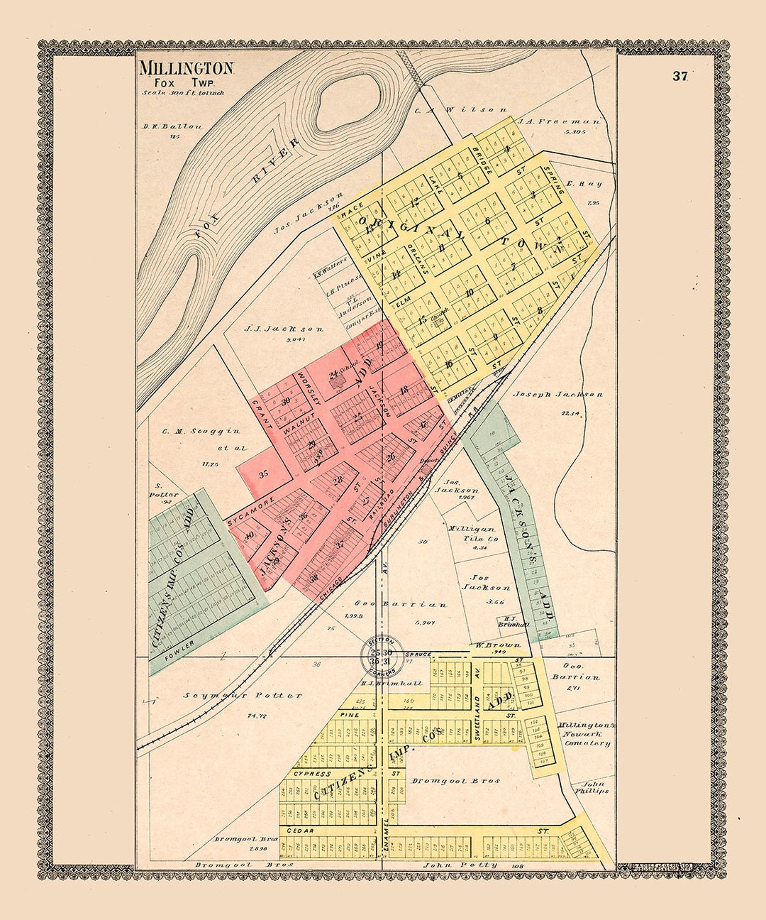 1903 Map of Millington Kendall County Illinois - Etsy