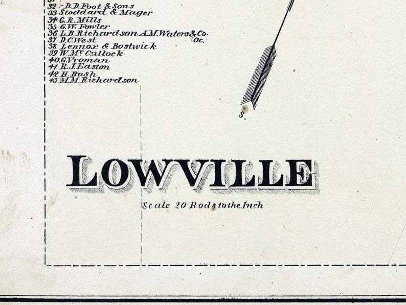 1875 Town Map of Lowville Lewis County New York - Etsy