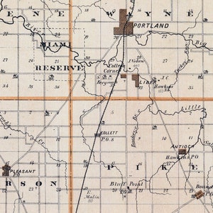 1876 Map of Jay County Indiana - Etsy