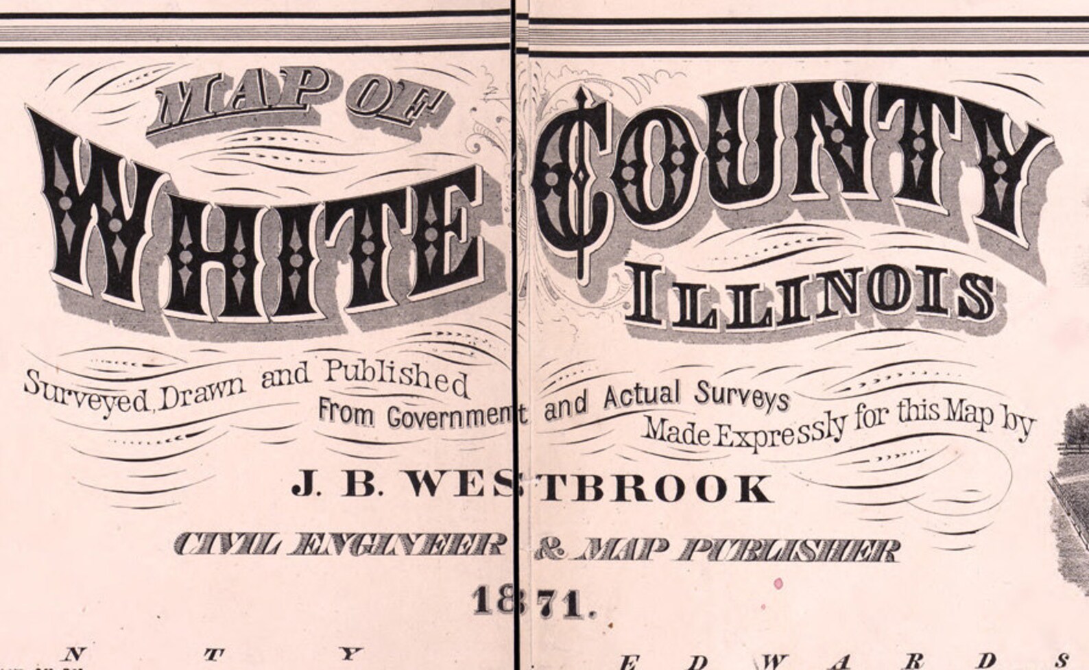 1871 Farm Line Map of White County Illinois Carmi | Etsy