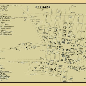 1857 Town Map of Mt Gilead Morrow County Ohio - Etsy