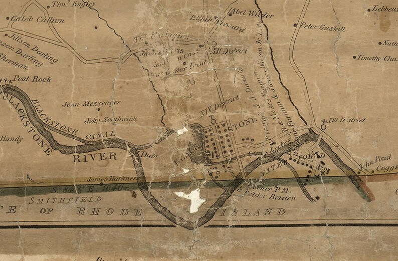 1831 Map of Mendon Worcester County Mass - Etsy