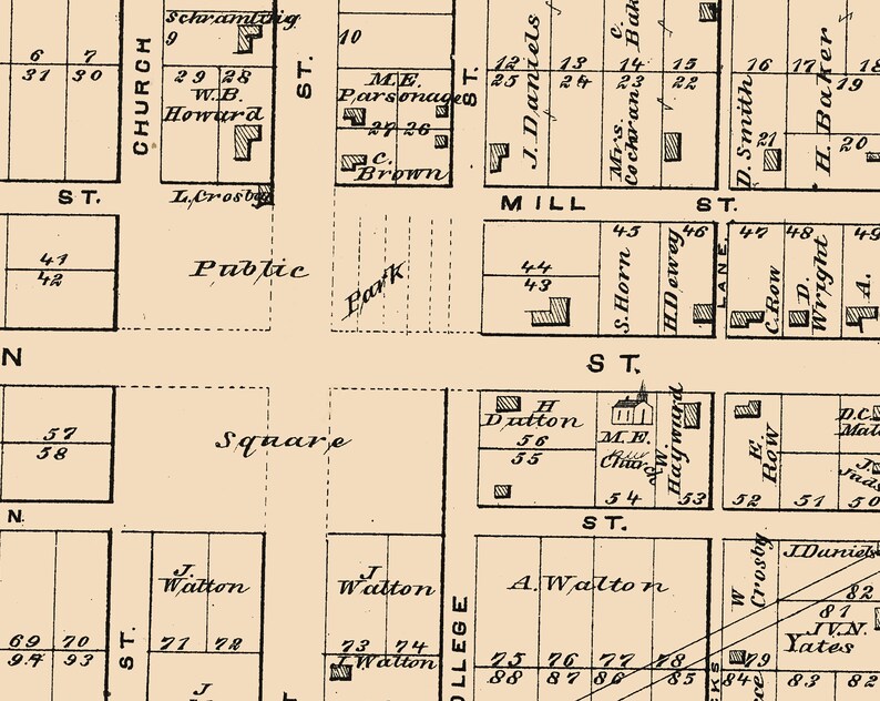 1878 Town Map of Columbus Warren County Pennsylvania - Etsy