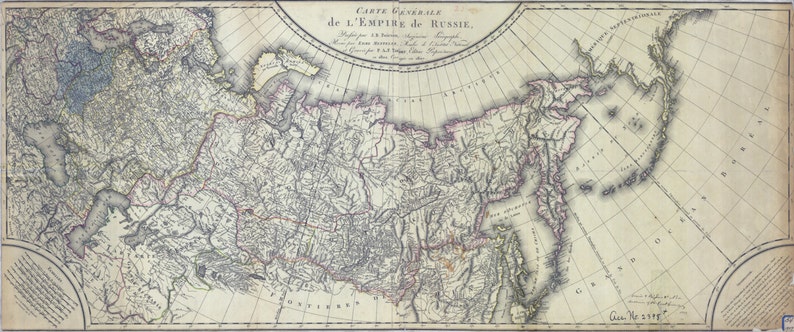 1807 Map of the Russian Empire - Etsy