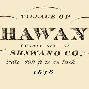 1878 Map of Shawano Wisconsin - Etsy
