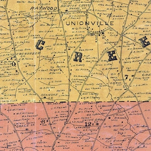1907 Map of Union County North Carolina - Etsy