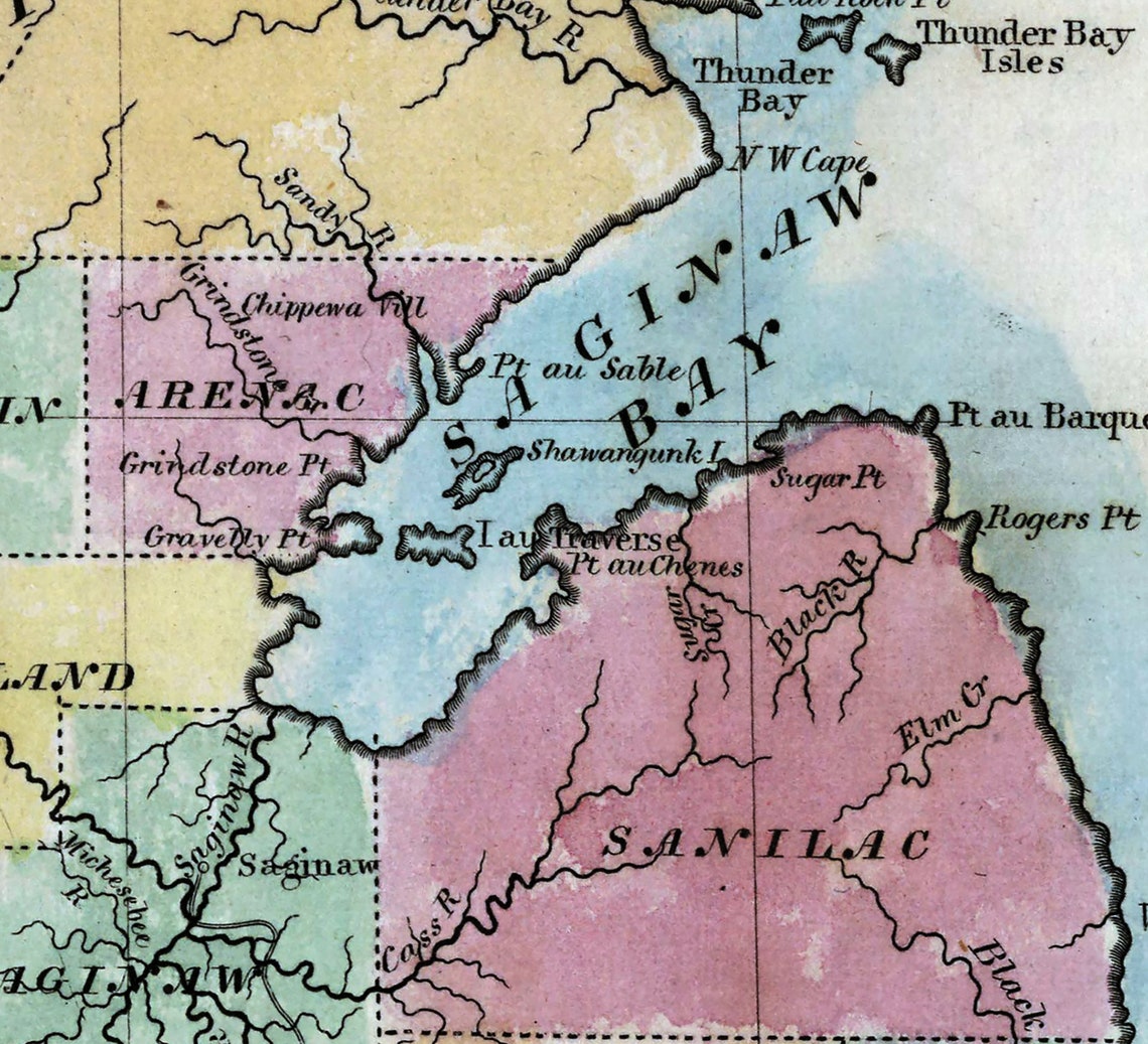 1831 Map of Michigan - Etsy