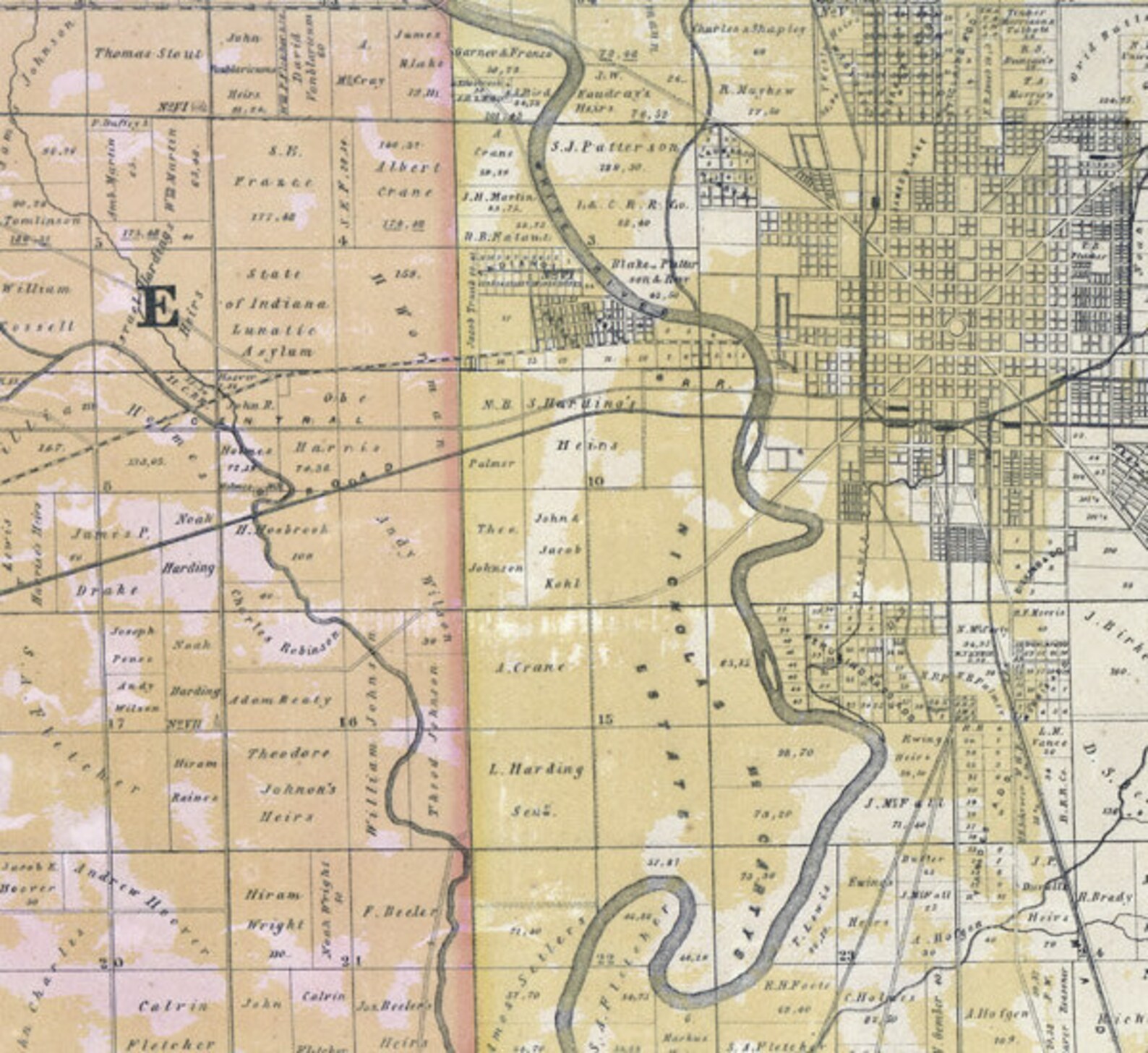 1855 Farm Line Map of Marion County Indiana Indianapolis - Etsy