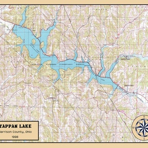 1998 Map of Tappan Lake Ohio - Etsy