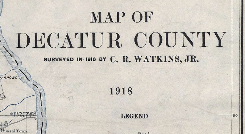 1918 Map of Decatur County Tennessee | Etsy