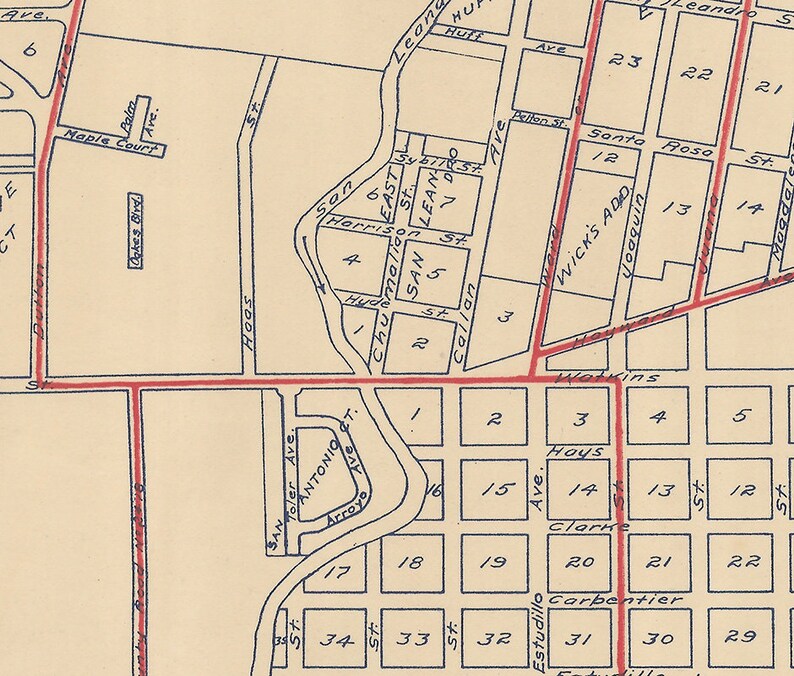 1915 Map of San Leandra California - Etsy
