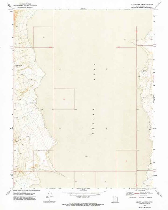 1972 Topo Map of Sevier Lake SW UT Quadrangle | Etsy