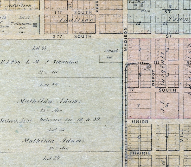 1874 Map of Lebanon St Clair County Illinois - Etsy