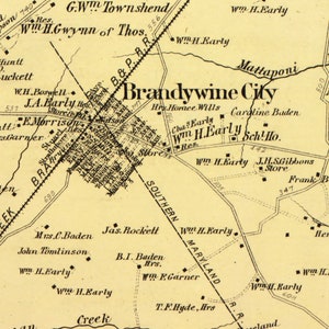 1879 Map of Brandywine District Montgomery County Maryland - Etsy