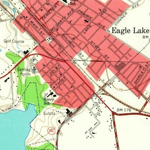 1965 Map of Eagle Lake Texas - Etsy