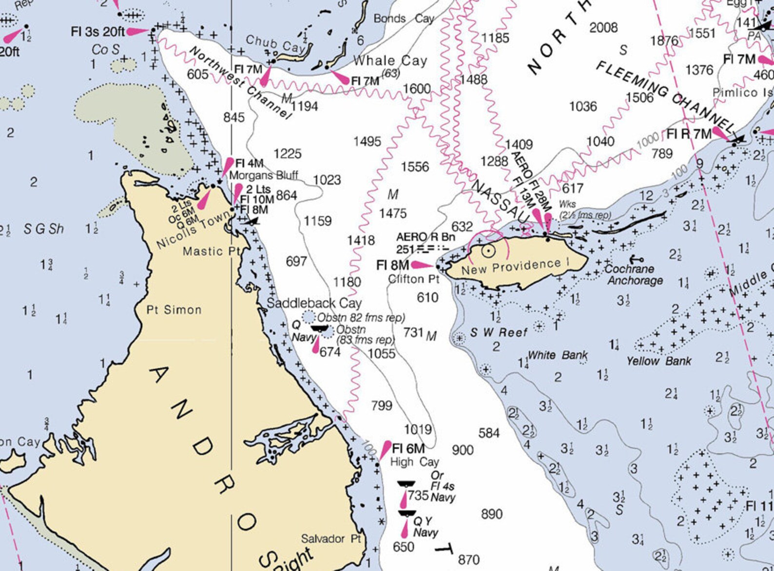 2012 Nautical Map of the Straits of Florida | Etsy