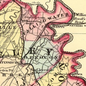 1873 Map of Morgan Berkeley and Jefferson County West Virginia - Etsy
