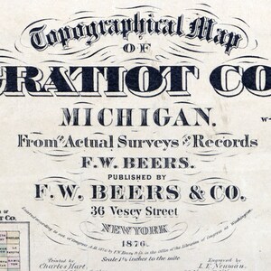 1876 Map of Gratiot County Michigan - Etsy