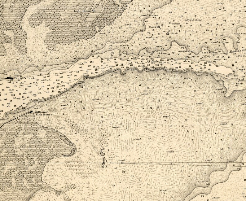 1856 Nautical Chart of Saginaw River Bay City Michigan - Etsy