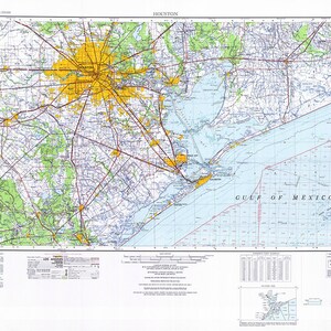 1975 Map of Houston Texas - Etsy