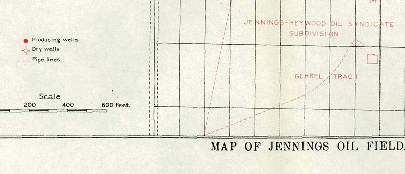 1906 Map of the Jennings Oil Field Texas | Etsy