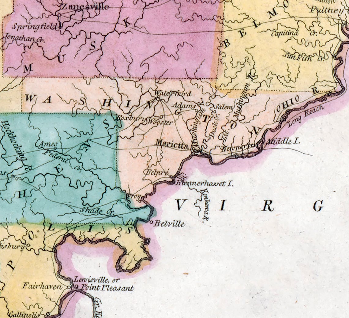 1814 Map of the State of Ohio - Etsy