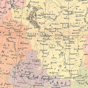 1874 Map of Russia in Europe - Etsy