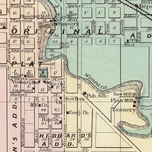 1878 Town Map of Waupaca Waupaca County Wisconsin - Etsy
