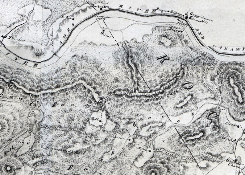 1860 Map of Botetourt County Virginia Family Names Genealogy - Etsy