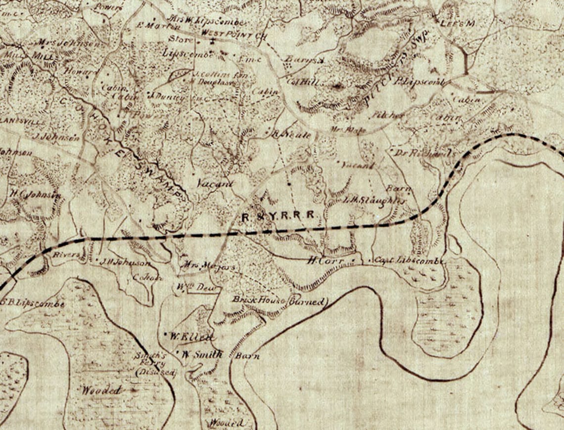 1865 Map of King William County Virginia | Etsy
