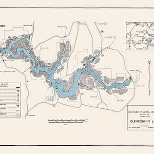 1960 Map of Clendening Lake Harrison County Ohio - Etsy