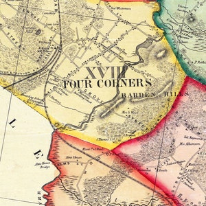 1855 Town Map of Middleborough Plymouth County Massachusetts - Etsy