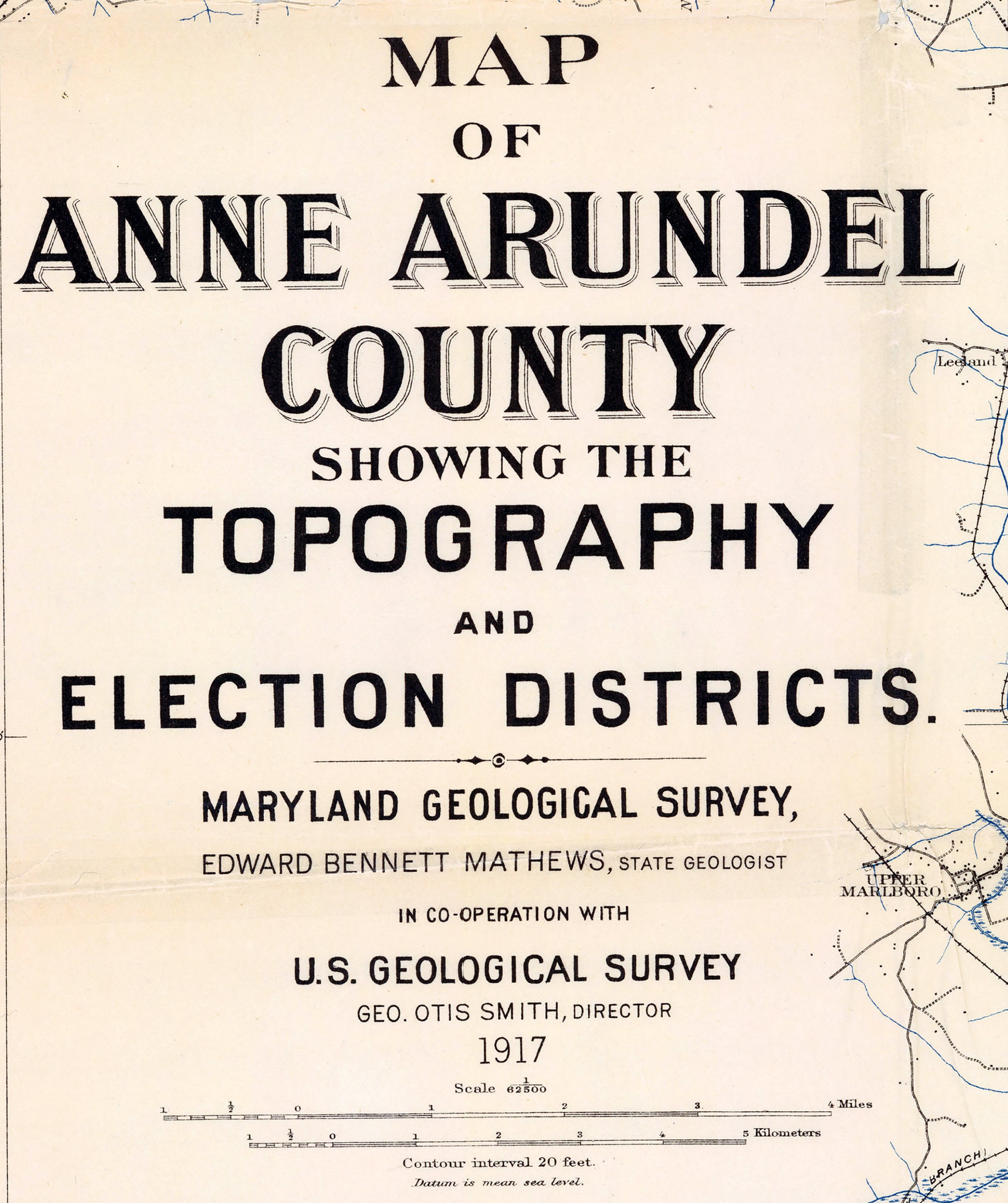 1917 Map of Anne Arundel County Maryland Topography - Etsy