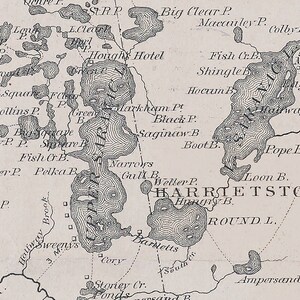 1869 Map of the Saranac Lakes New York - Etsy