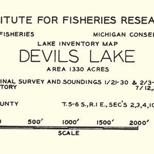 1950 Map of Devils Lake Lenawee County Michigan - Etsy