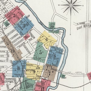 1903 Town Map of Ashtabula Ohio - Etsy