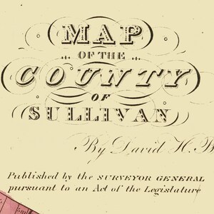 1829 Map of Sullivan County New York - Etsy