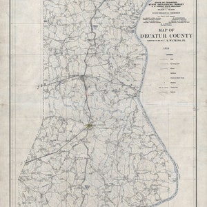 1918 Map of Decatur County Tennessee - Etsy
