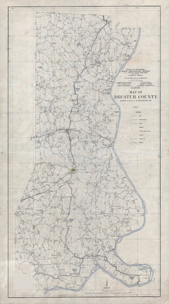 1918 Map of Decatur County Tennessee | Etsy