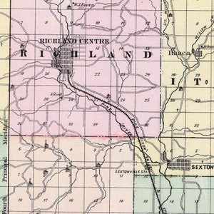 1878 Map of Richland County Wisconsin - Etsy